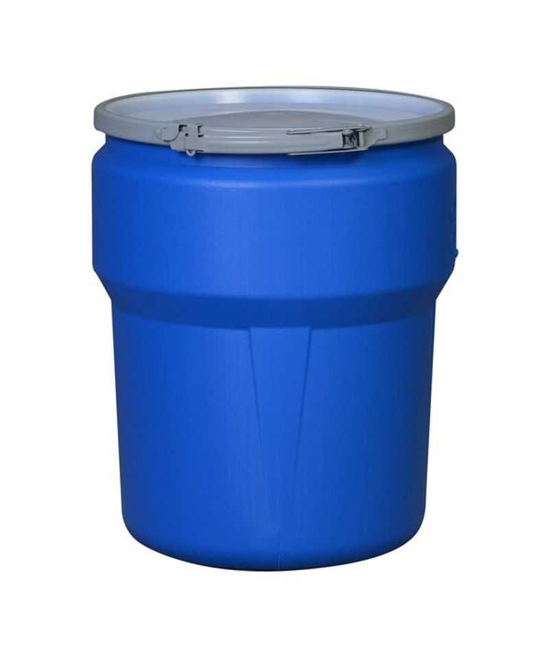 Blue 10 Gal Plastic Drum Barrel Metal Lever-Lock | 1609MB | Eagle
