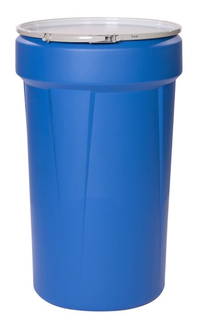 55 Gallon Drum Questar EDD255F NEST BLU Open Head Blue 55 Gal Poly