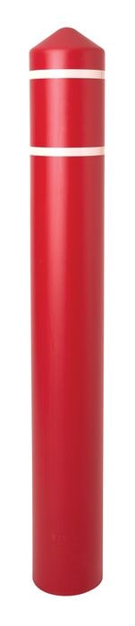 Red 6"x 56" Bollard Post Cover | White Reflective Stripes | 1736RWS | Eagle