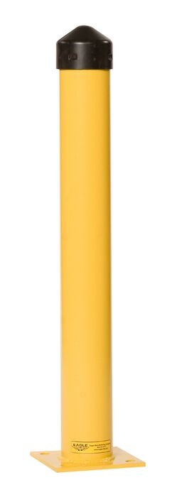 4" x 36" Yellow Bollard Post | Round, 1/4" Steel | 1743 | Eagle