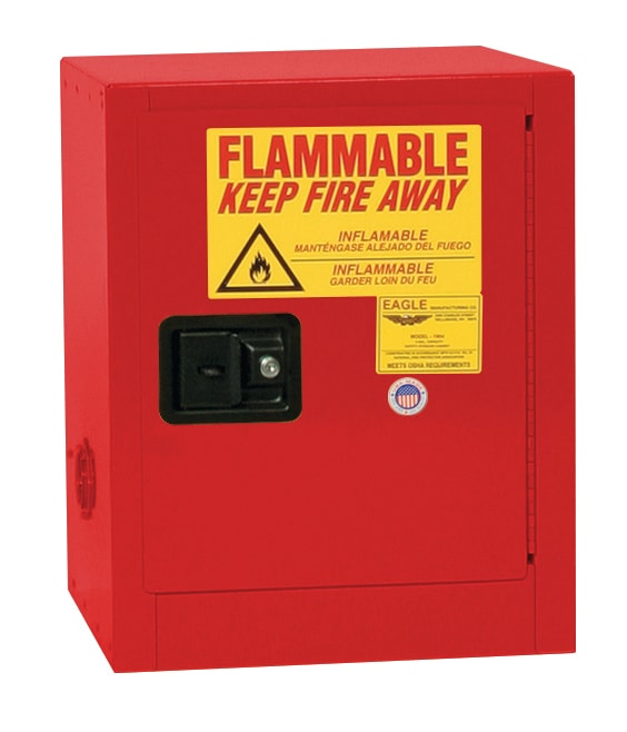 4 Gallon Fire Cabinet, 1 Shelf, 1 Door, Manual Close, Bench Top, Red ...