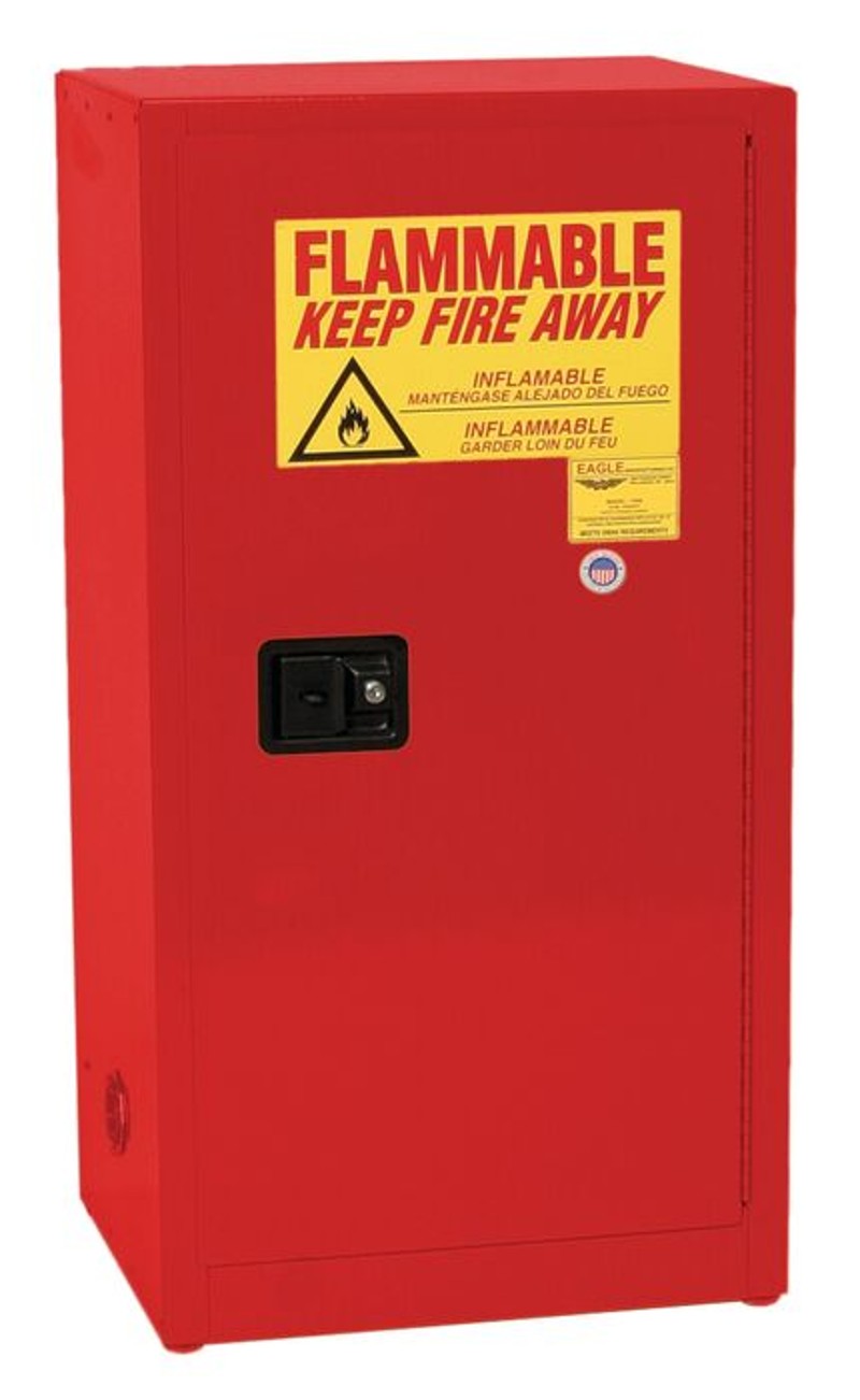 16 Gallon Fire Cabinet, 1 Shelf, 1 Door, Self Close, Space Saver, Red ...