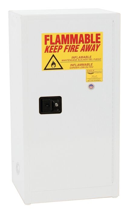 16 Gallon Fire Cabinet, 1 Shelf, 1 Door, Self Close, Space Saver, White ...