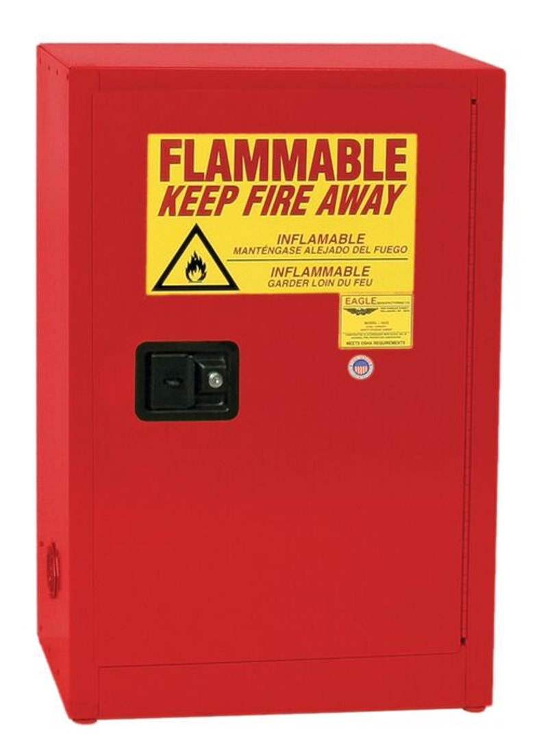 12 Gallon Fire Cabinet, 1 Shelf, 1 Door, Self Close, Space Saver, Red ...