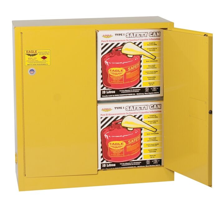 30 Gallon Fire Cabinet, 1 Shelf, 2 Door, Manual Close, Combo with 2 ...