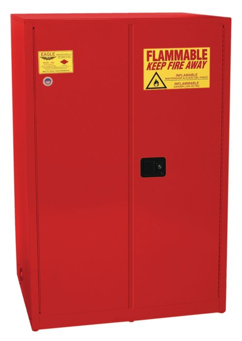 90 Gallon Fire Cabinet, 2 Shelves, 2 Doors, Manual Close, Red ...