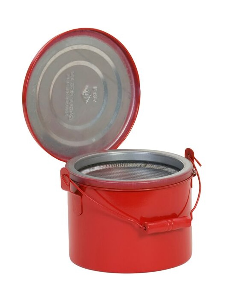 4 Quart Red Steel Bench Can | Dasher Screen | B604 | Eagle