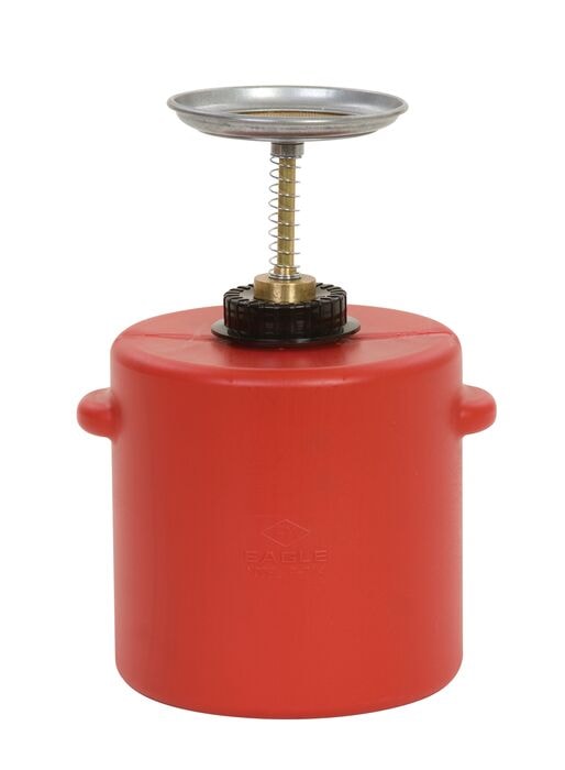 4 Qt Red Plastic Plunger Dispensing Can | Dasher Screen | P714 | Eagle