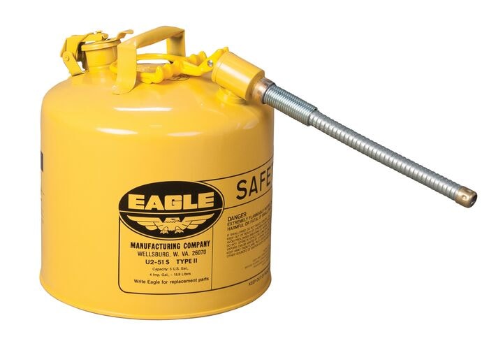 5 Gal Yellow Metal Steel Safety Can for Diesel | Type II | U251SX5Y | Eagle