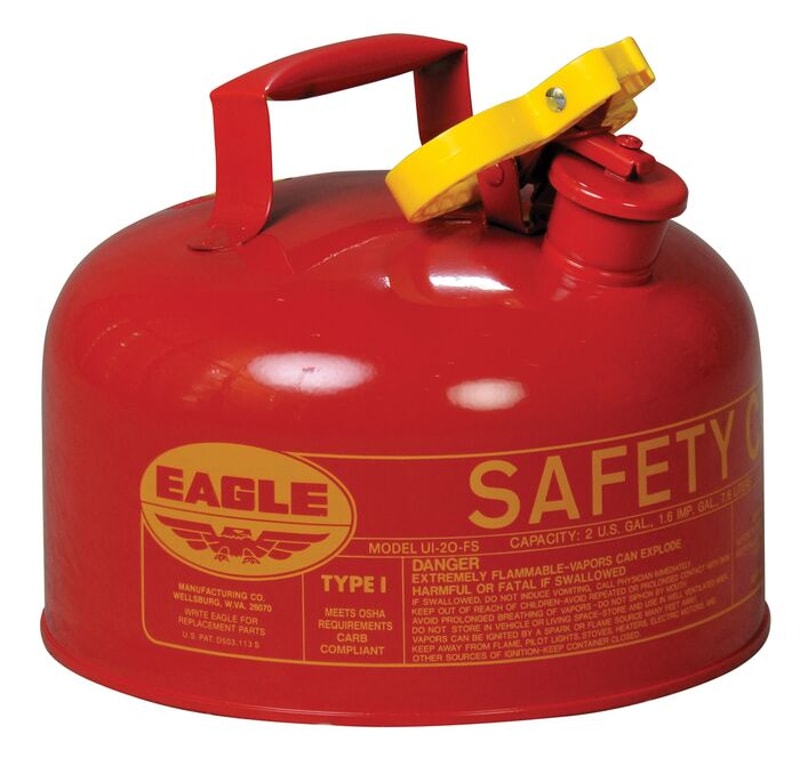 2 Gal Red Steel Safety Can for Flammables | Arrester | Type I | UI20S ...