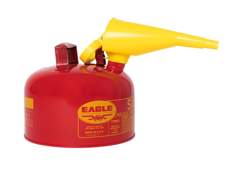 2.5 Gal Red Steel Safety Can for Flammables | Funnel | Type I | UI25FS ...